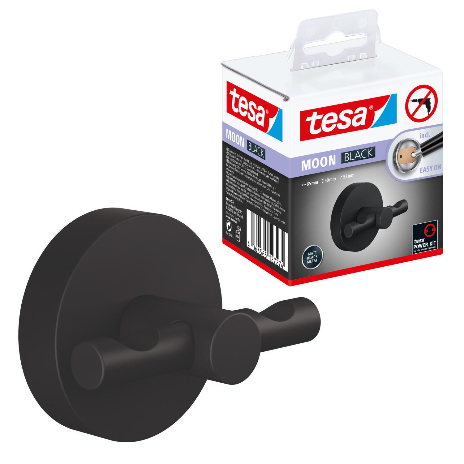 tesa Handtuchhaken MOON schwarz | playox.de